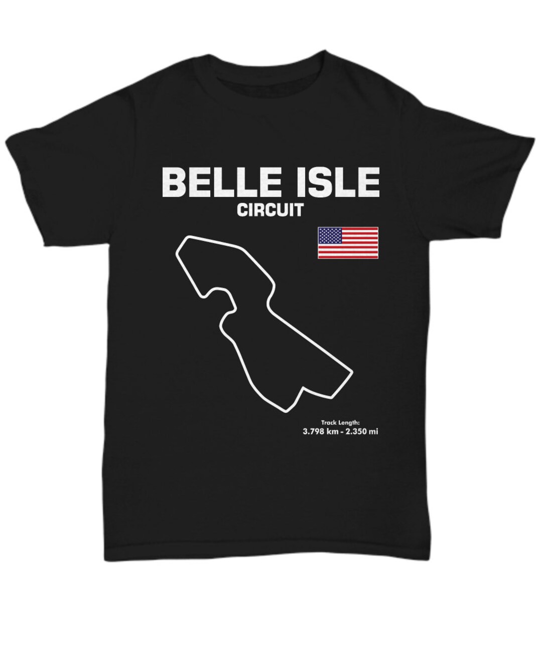 Detroit Belle Isle Circuit Track Outline Shirt Scca Car Racing Track ...