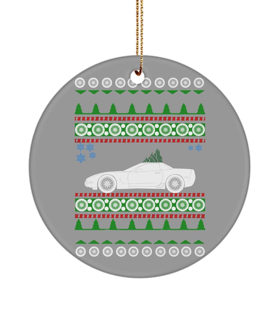 Chevy Corvette C5 Christmas Tree Ornament Ceramic Decoration for Car ...