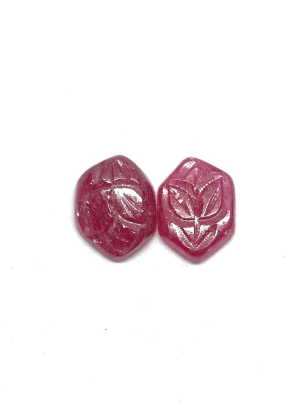 Natural Ruby Carving Pair 5.ct. Natural Untreated Unheated Hand Craved ...