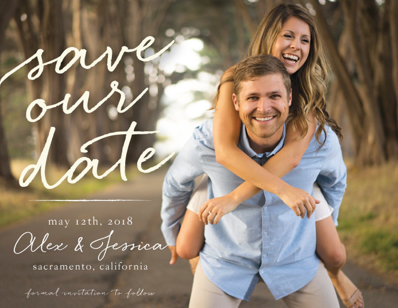 Printable Save the Date Postcard Back - Etsy