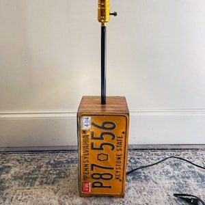 License Plate Lamp Eclectic Lamp Automotive Decor Man Cave Lamp - Etsy