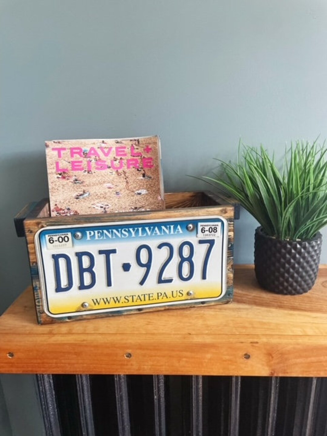 License Plate Display Box File Crate Magazine Storage Handcrafted - Etsy