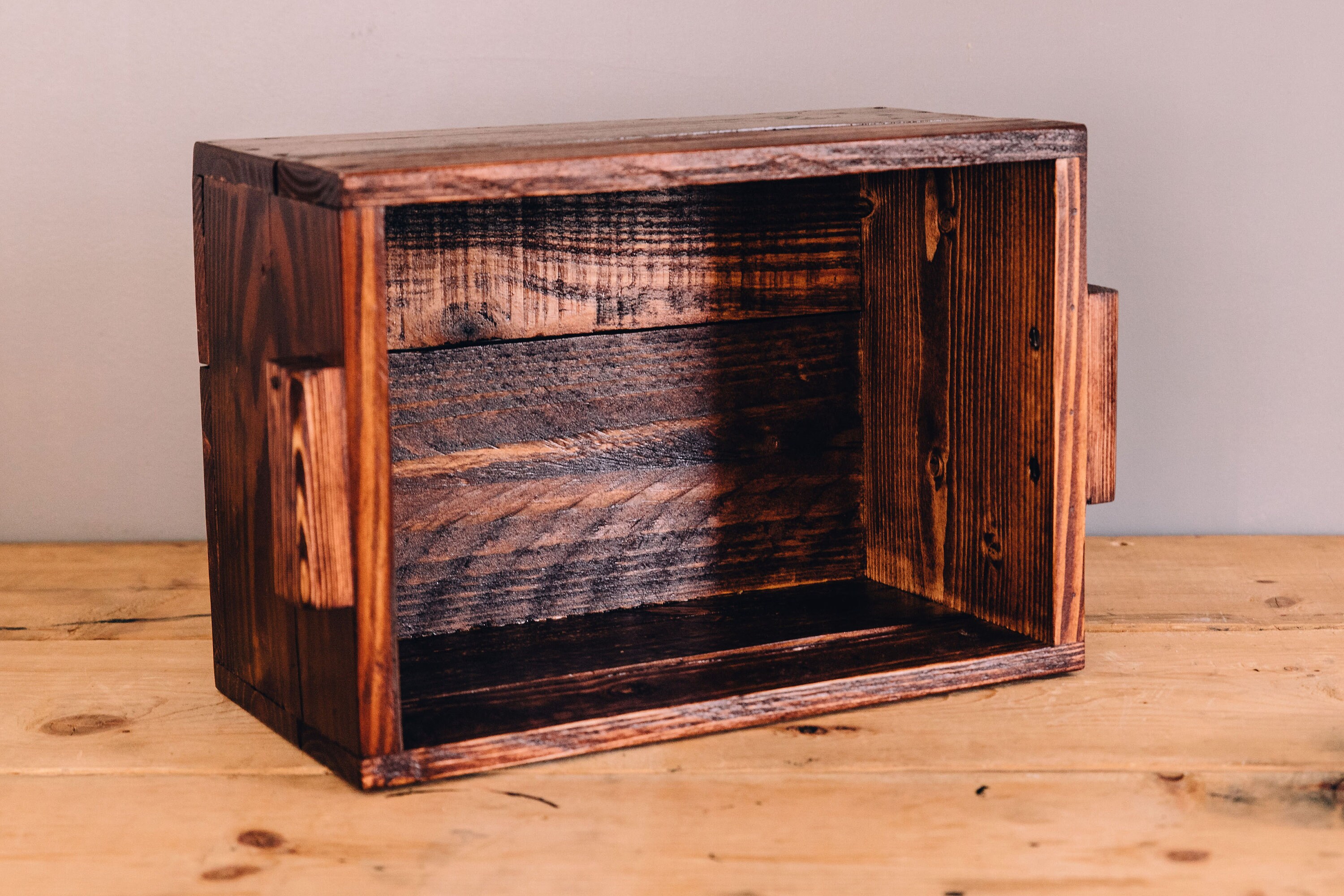 Pallet Wood Storage Box Vintage Inspired Reclaimed Wood Crate - Etsy