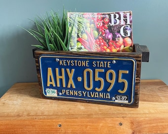 License Plate Display Box File Crate Magazine Storage Handcrafted - Etsy