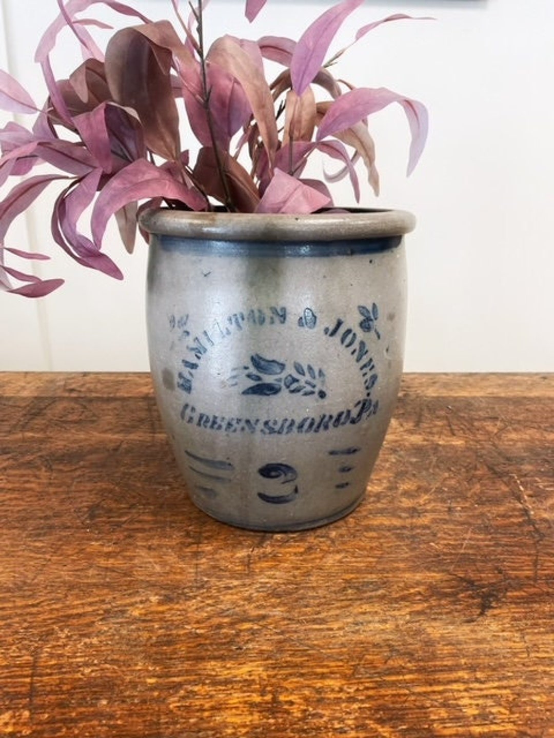 Hamilton and Jones Crock Vintage Stoneware 1800s - Etsy