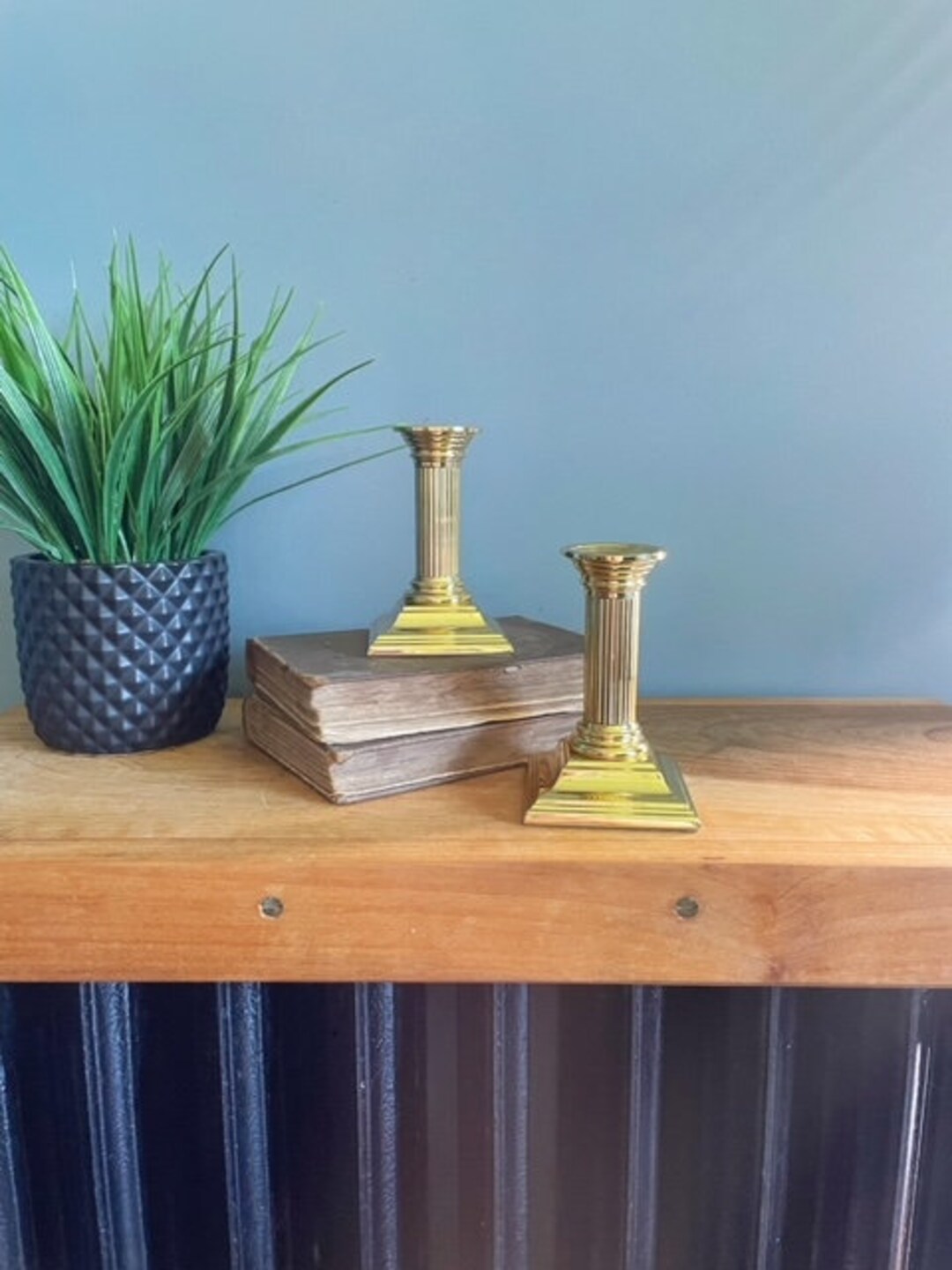 Vintage Baldwin Brass Candlesticks Smithsonian Institute Pair Column ...