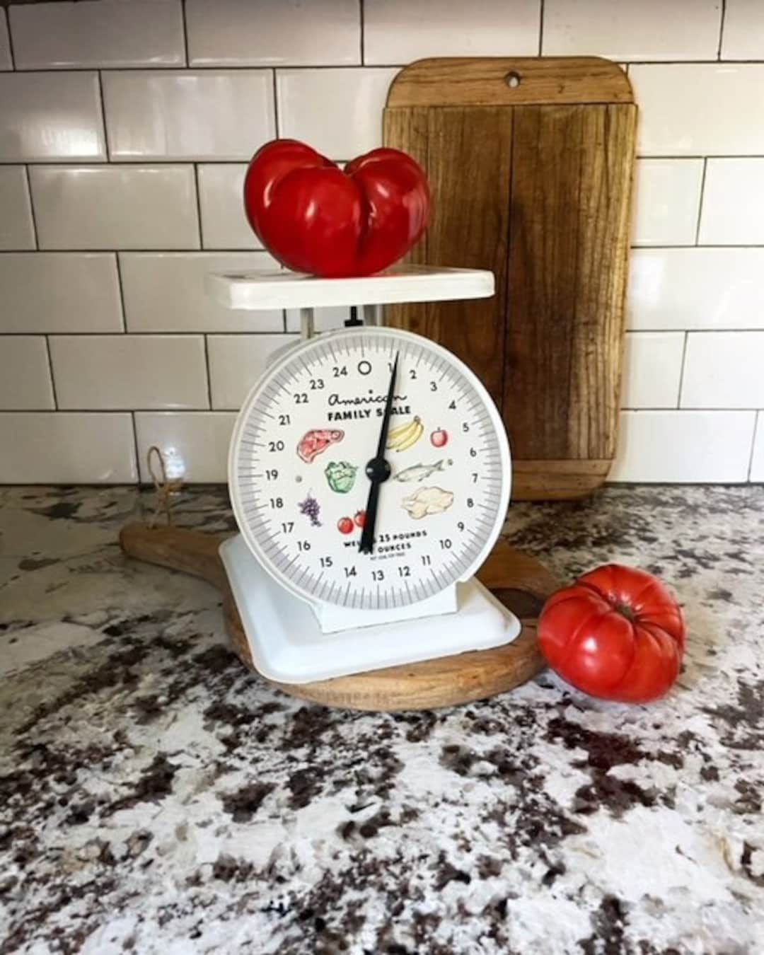 Vintage Kitchen Scale White American Family Scale Kitchen Counter Decor ...