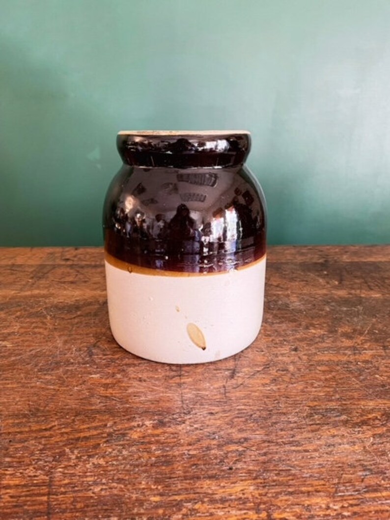 Primitive Two Toned Stoneware Farmhouse Crock - Etsy