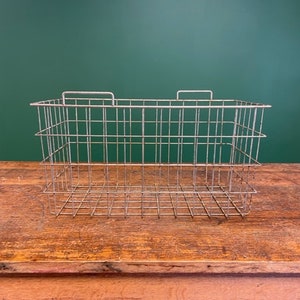 Large Vintage Wire Basket Metal Industrial Storage - Etsy