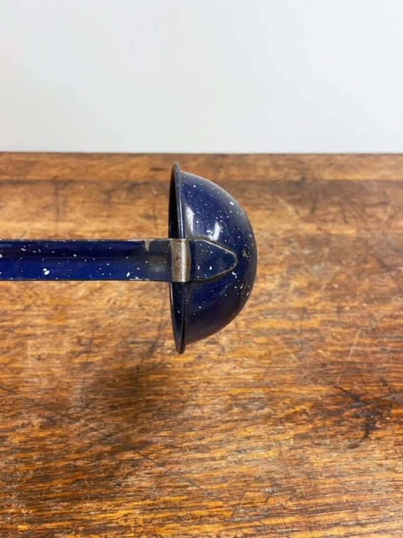 Vintage Cobalt Blue Enamelware Soup Ladle Scoop - Etsy