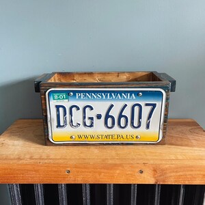 Handmade Wood Box for License Plate Display Magazine Storage Office ...