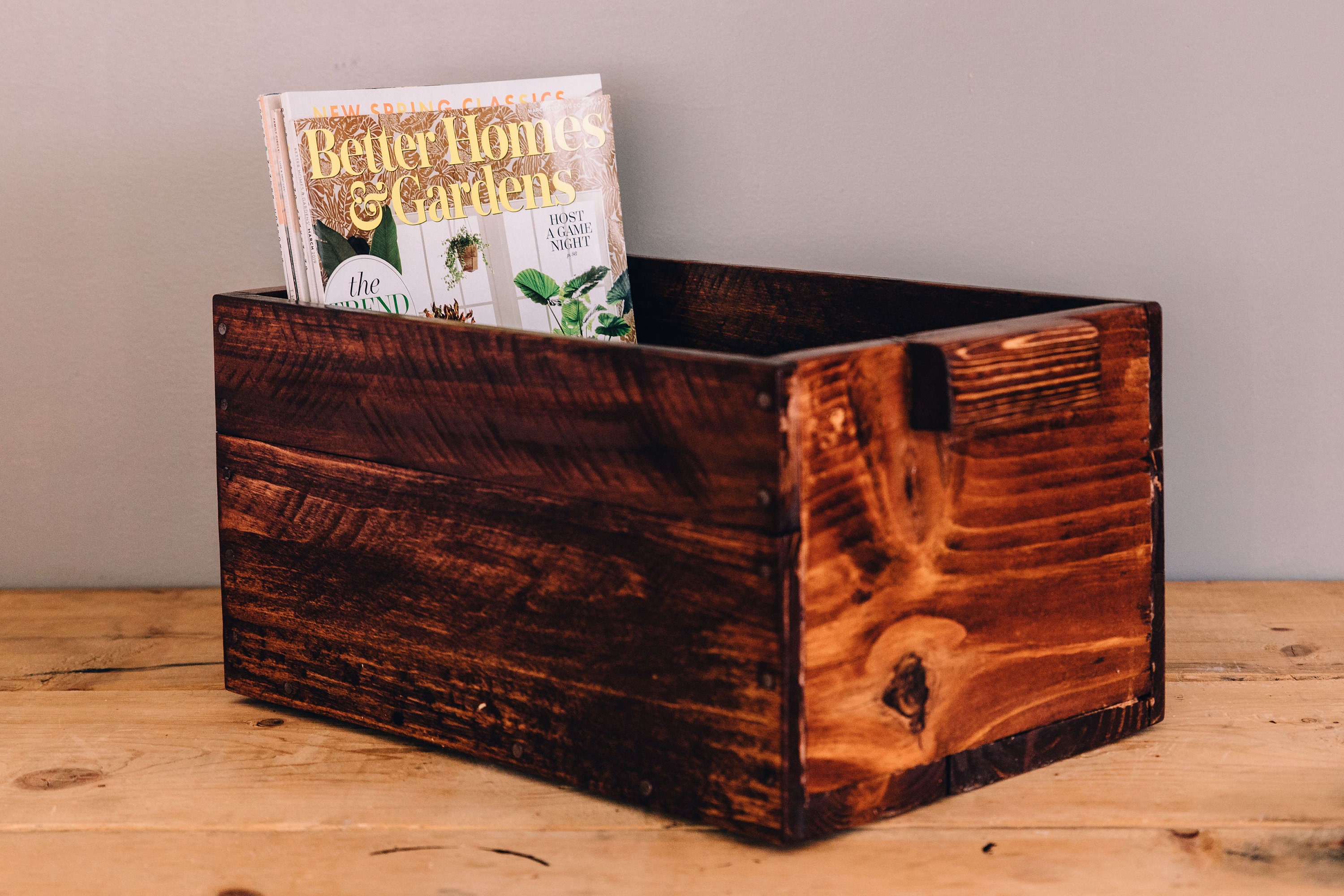 Pallet Wood Storage Box Vintage Inspired Reclaimed Wood Crate - Etsy