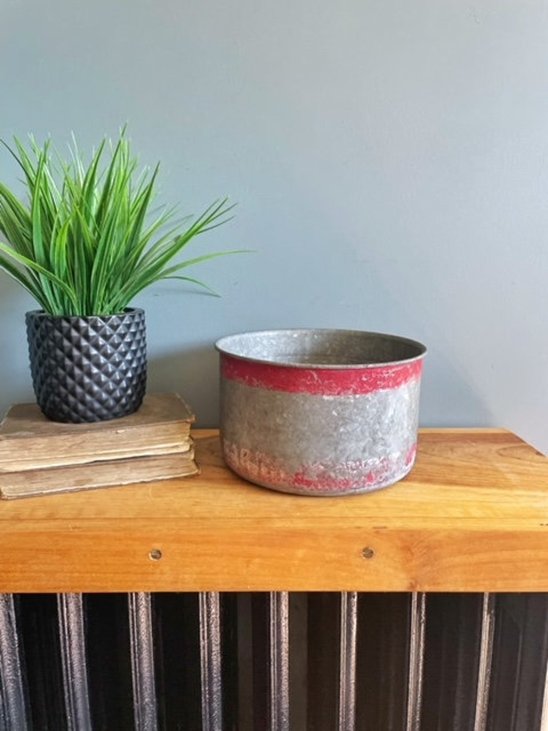 Vintage Metal Storage Bucket Bin 4 QTS Dry - Etsy