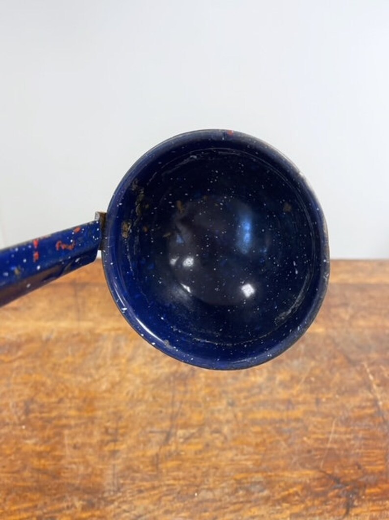 Vintage Cobalt Blue Enamelware Soup Ladle Scoop - Etsy