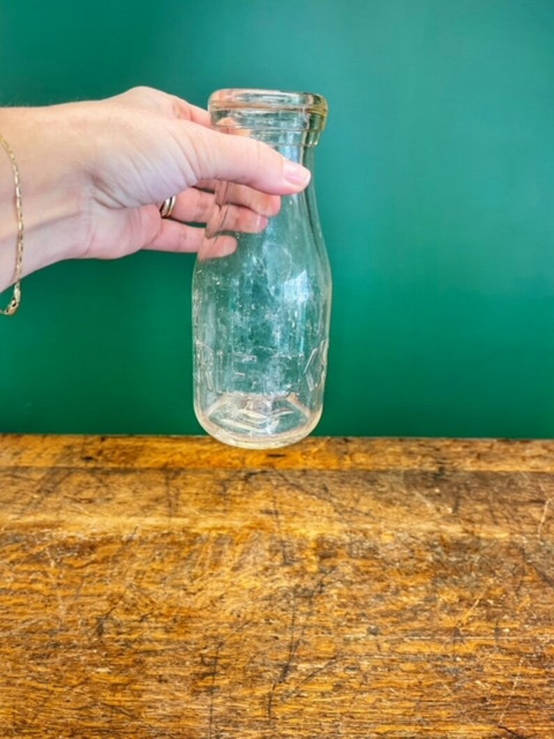 Vintage Glass Milk Bottle Vase Farmhouse Decor - Etsy