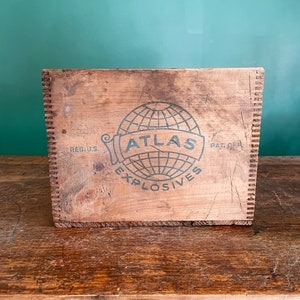 Vintage Atlas Explosives Crate Box Wooden Dynamite Crate - Etsy