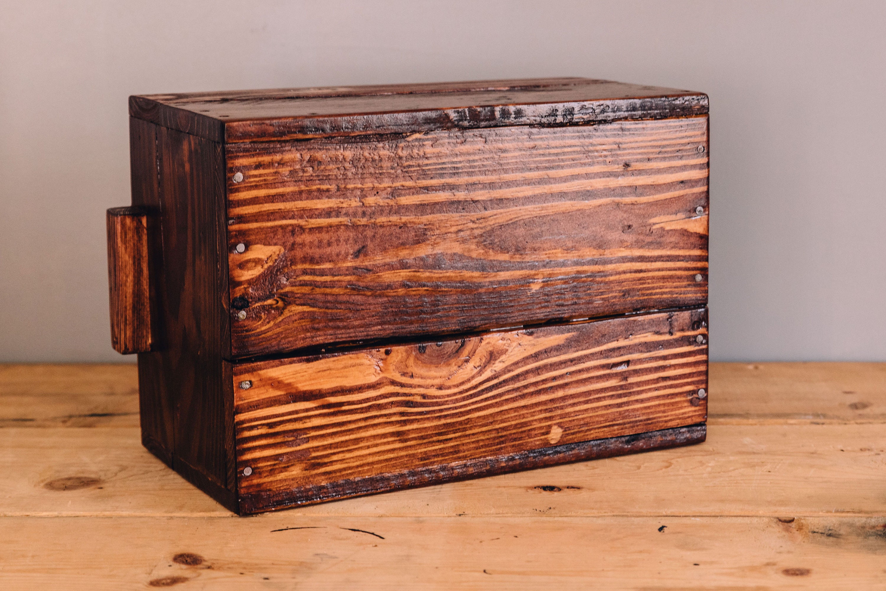 Pallet Wood Storage Box Vintage Inspired Reclaimed Wood Crate - Etsy