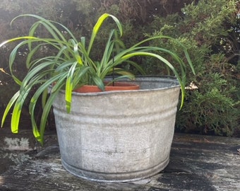 Galvanized Metal Bucket Farmhouse Country Decor Industrial Barn Find ...