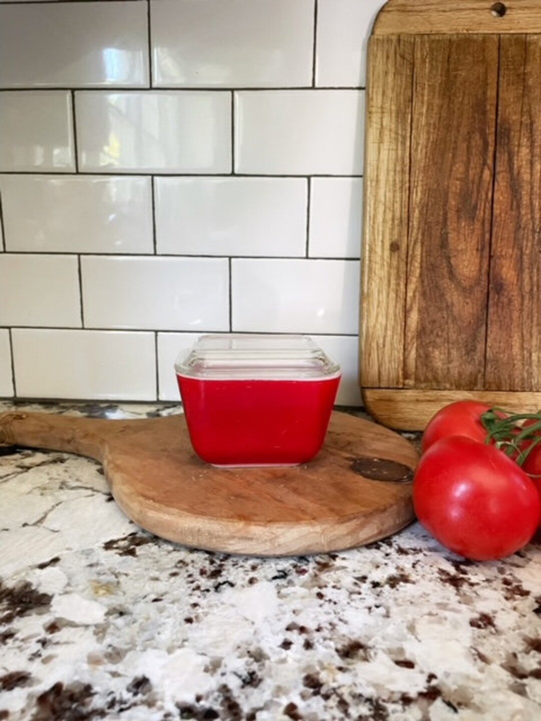 Vintage Red Pyrex Glass Refrigerator Storage Dish With Lid Hostess Gift ...