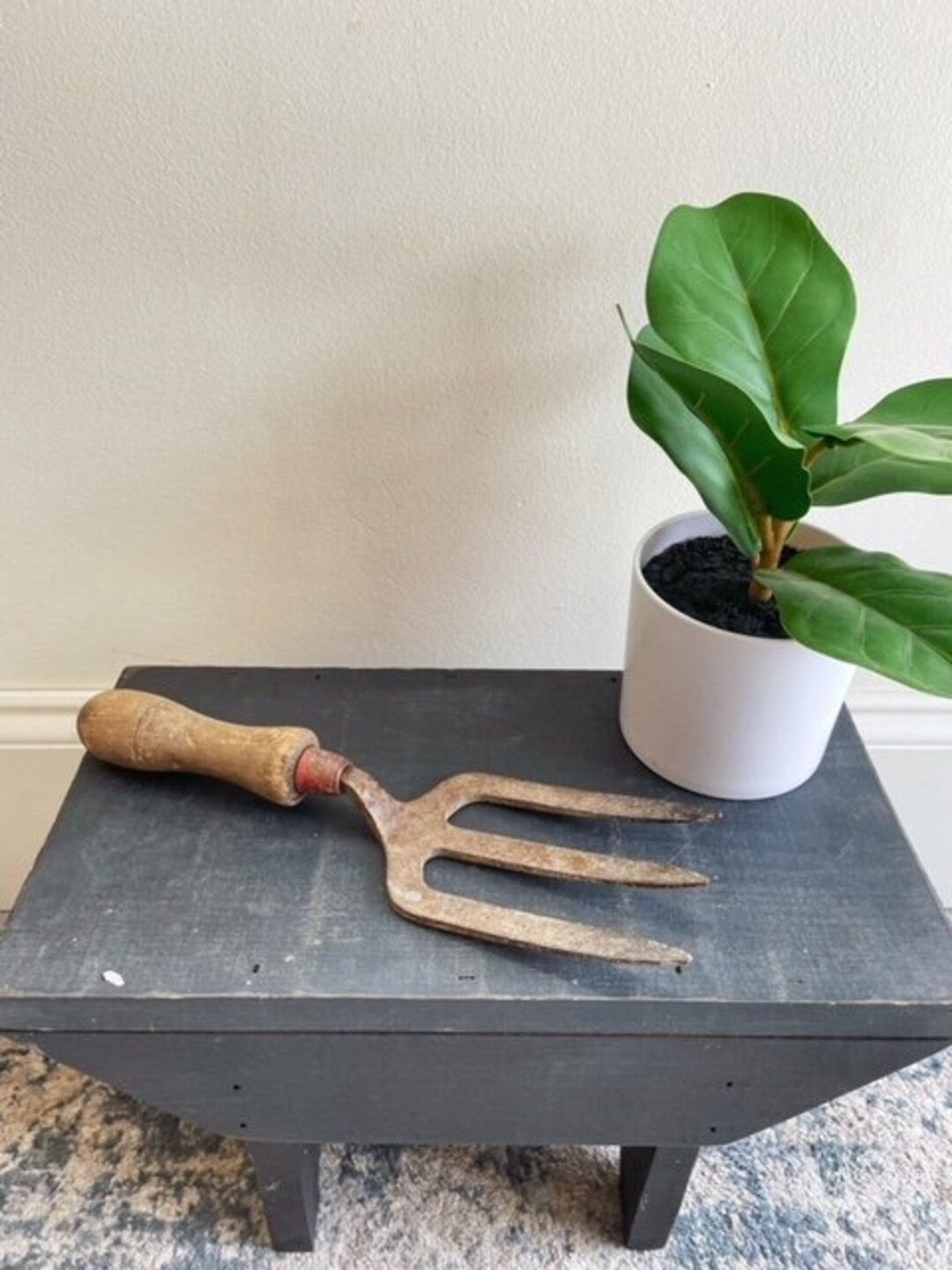 Vintage Gardening Tool Metal Hand Fork Rake Garden Hand Tools ...