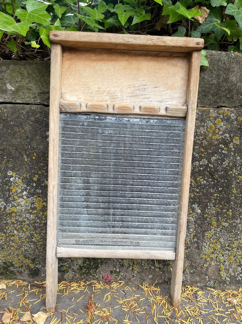 Vintage Glass Washboard Laundry National Washboard Co. Scrub Board ...