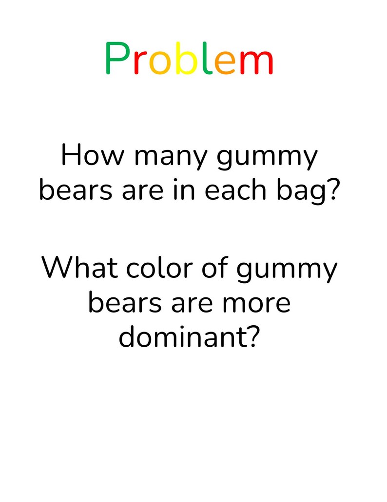 Individual Gummy Science Fair Activity Bundle | Hypothesis, Procedures ...
