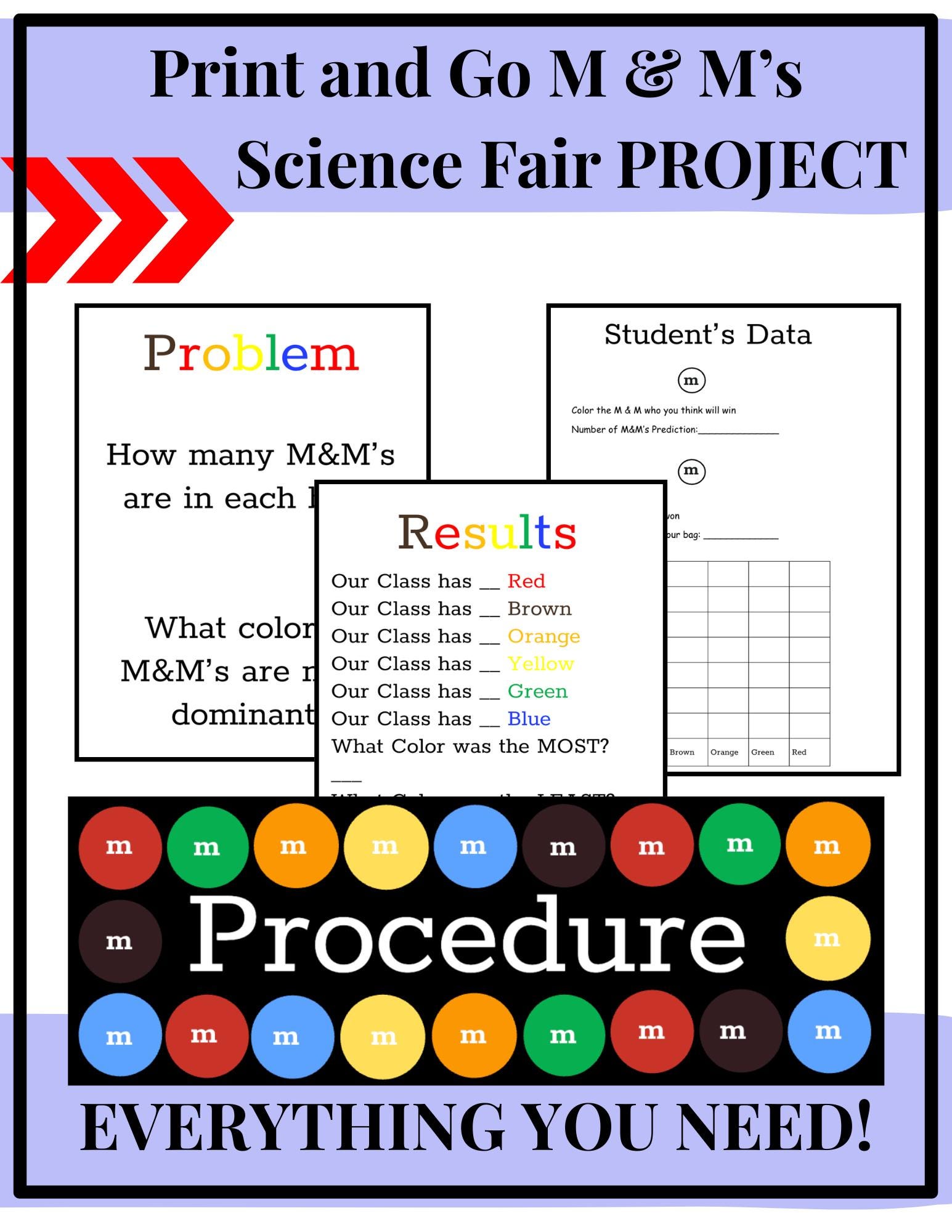 M&M Science Fair Project | Science Experiment Board Kit | STEM Activity ...