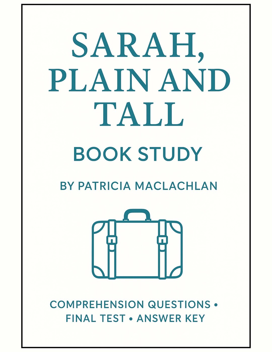 Sarah, Plain and Tall Novel Study, Grades 3-5 - Etsy