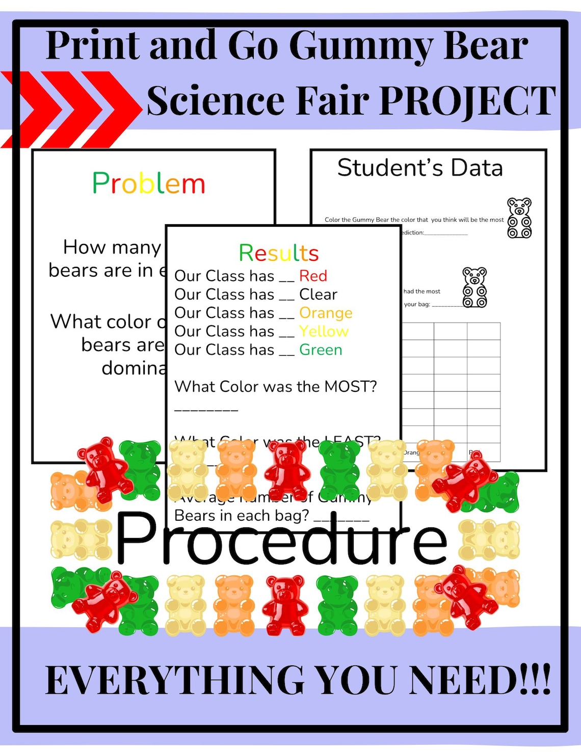 Gummy Bear Science Fair Project | Complete Kit With Directions, Data ...