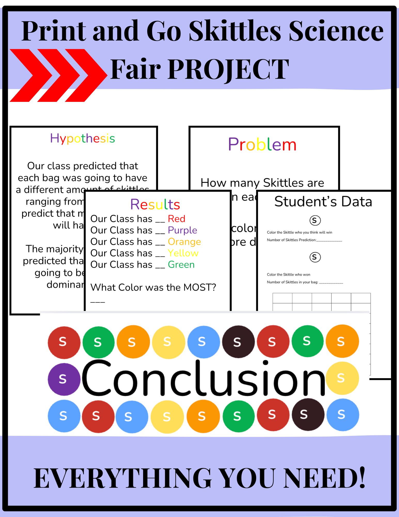 Class Skittles Science Fair Project - Etsy