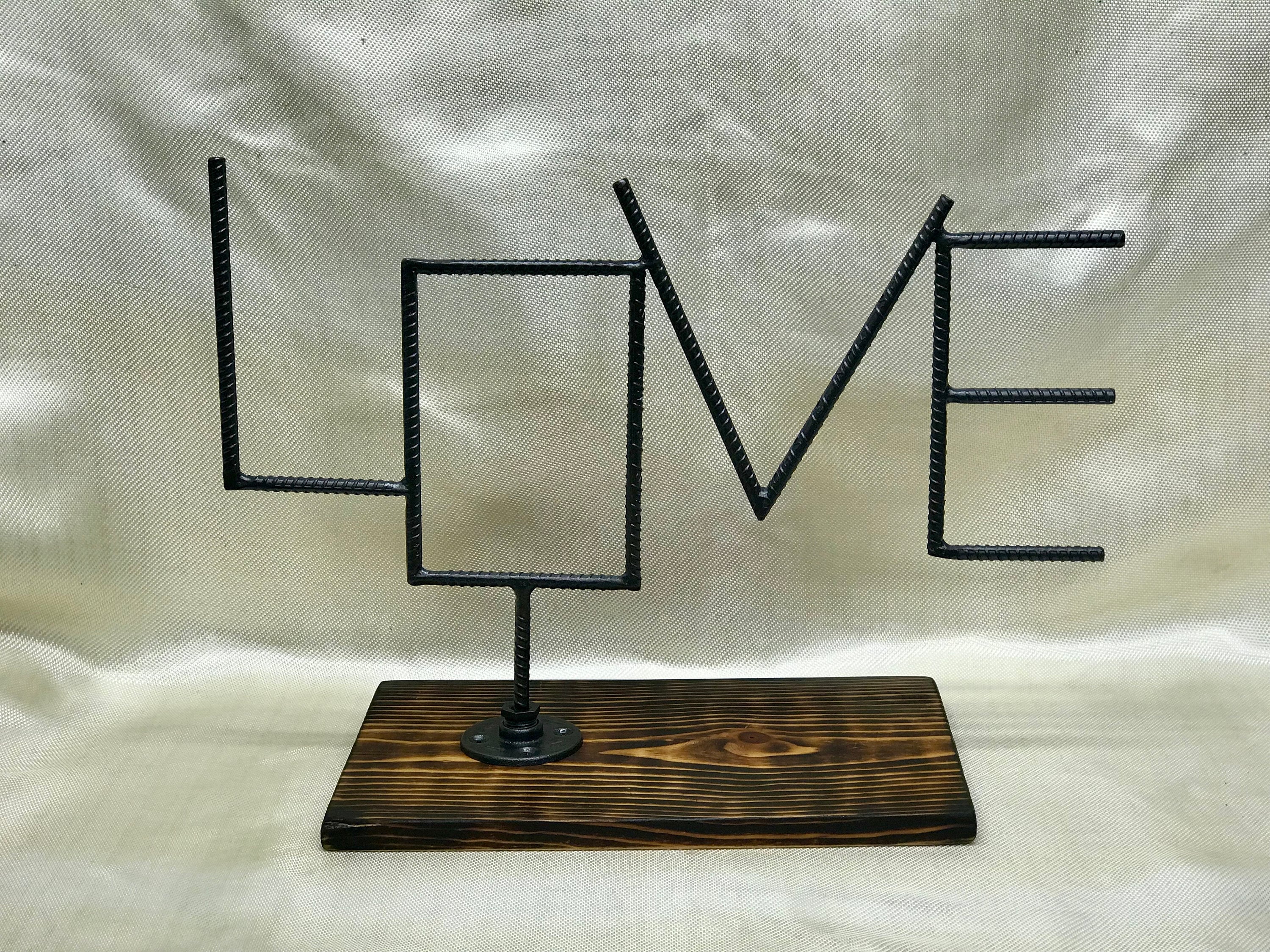Rebar LOVE Sign - Etsy