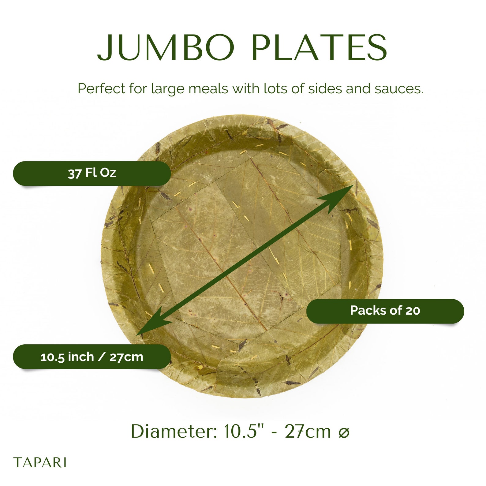 TAPARI Beautiful Sturdy Eco-friendly Disposable Leaf Plates - Etsy