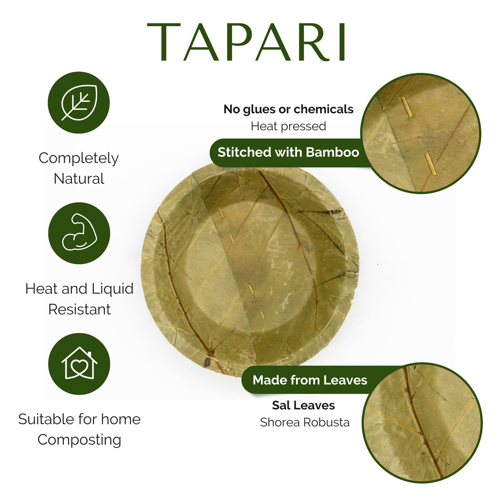 TAPARI Beautiful Sturdy Eco-friendly Disposable Leaf Plates - Etsy