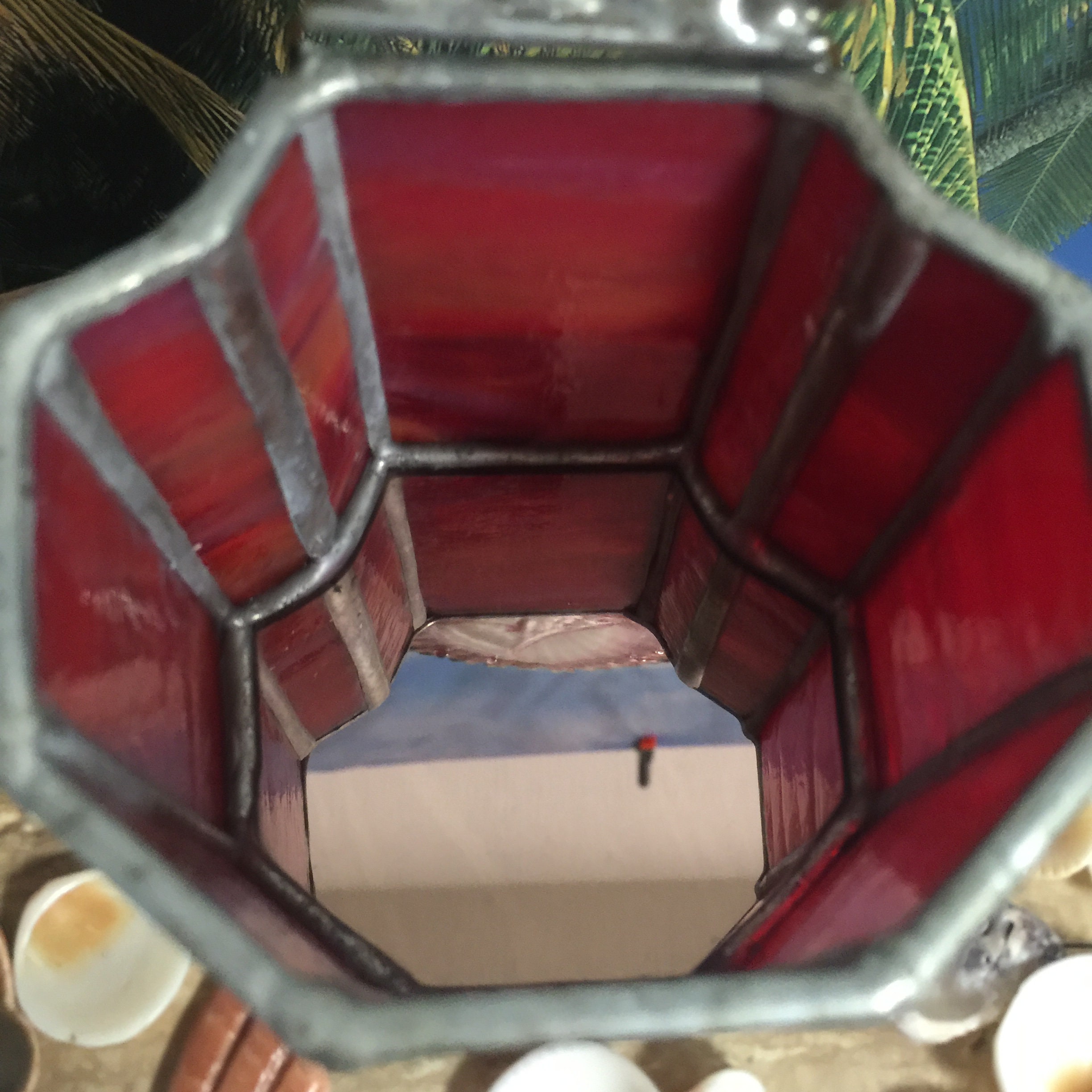 Vintage Stained Glass Sea Shell Trinket Box - Etsy
