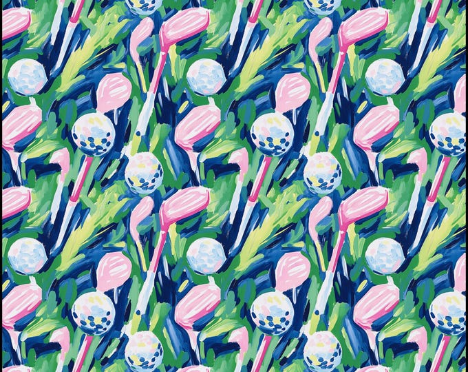 Preppy Golf - Golf Cart - Golf Club - Golfing - Pink Blue Green ...
