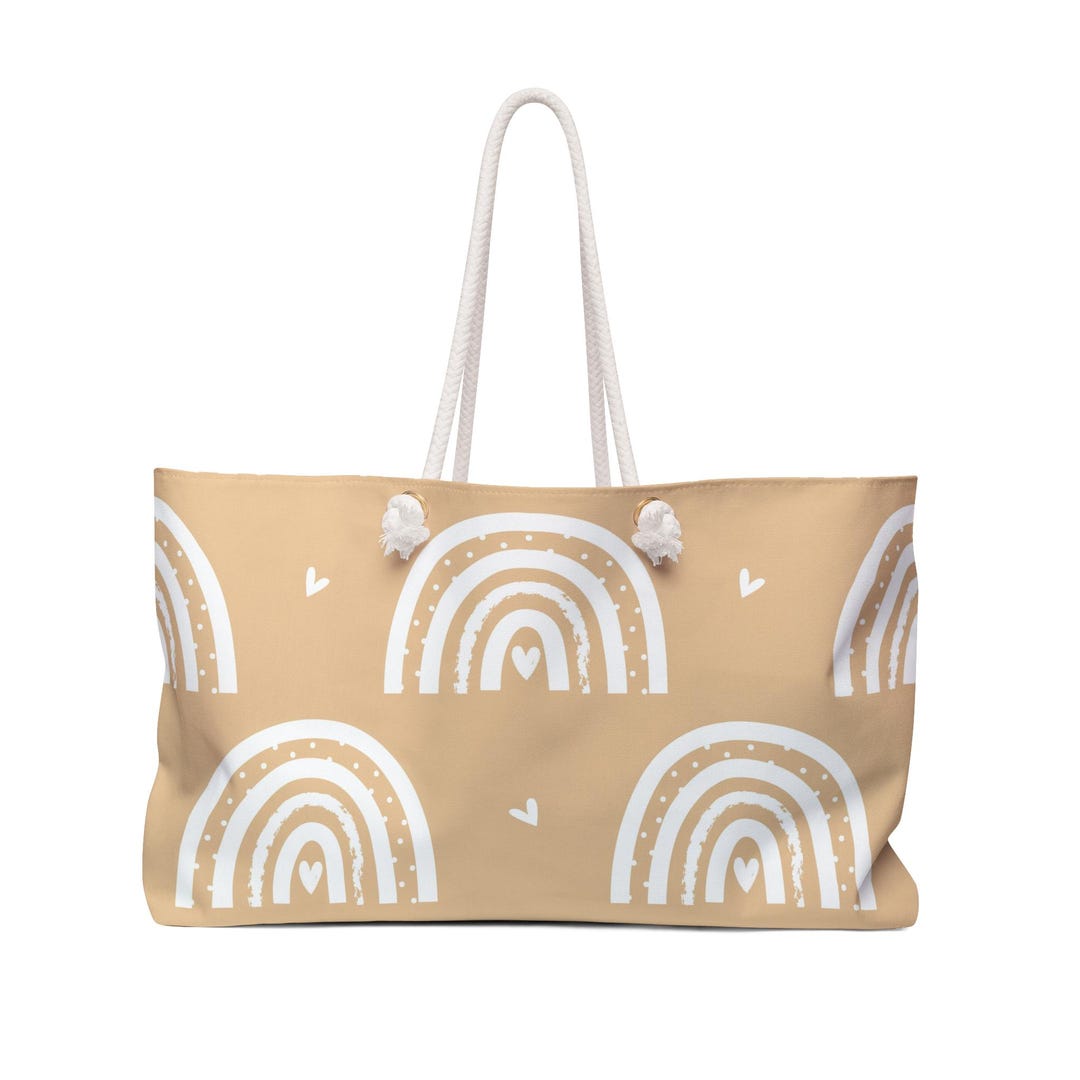 Boho Orange Rainbow Weekender Bag - Travel Bag - Vacation Bag - Work ...