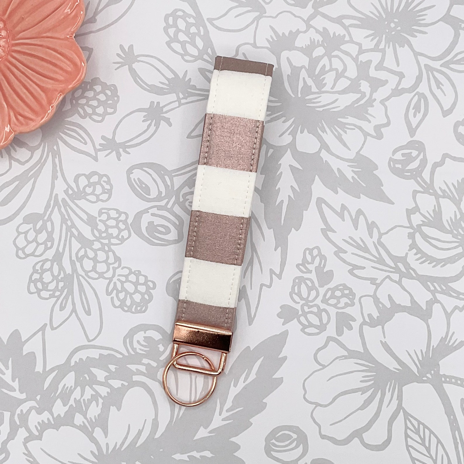 Rose Gold Keychain Wristlet Keychain Strap Wrist Lanyard - Etsy