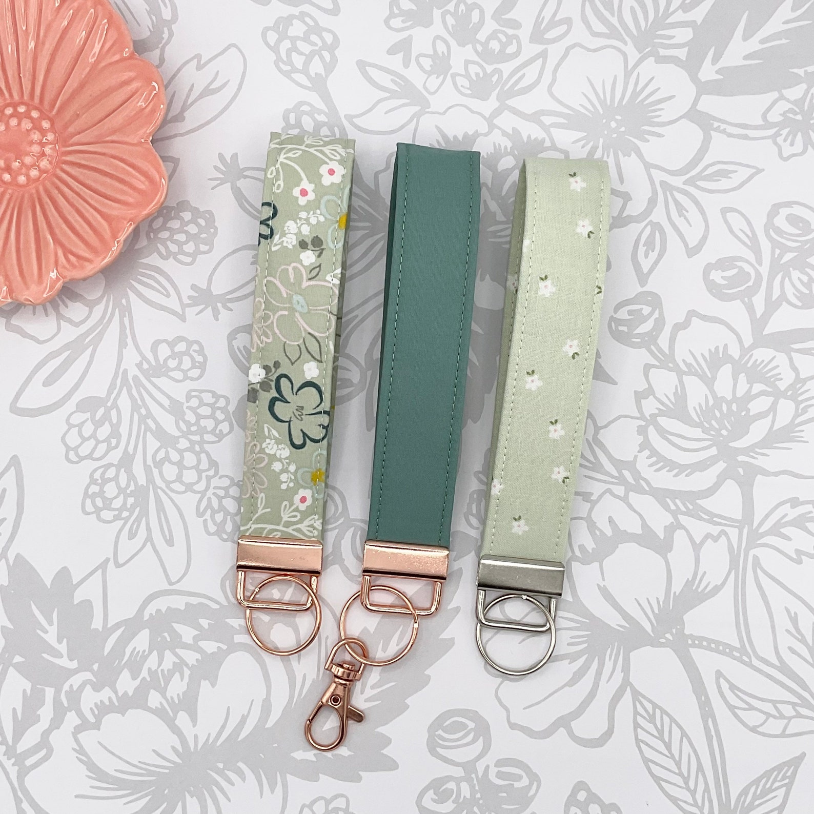 Light Green Keychain Wristlet Wrist Strap Wrist Lanyard - Etsy