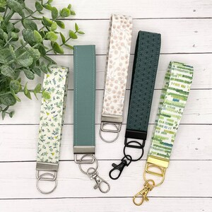 Light Green Keychain Wristlet | Wrist Strap | Wrist Lanyard | Fabric ...