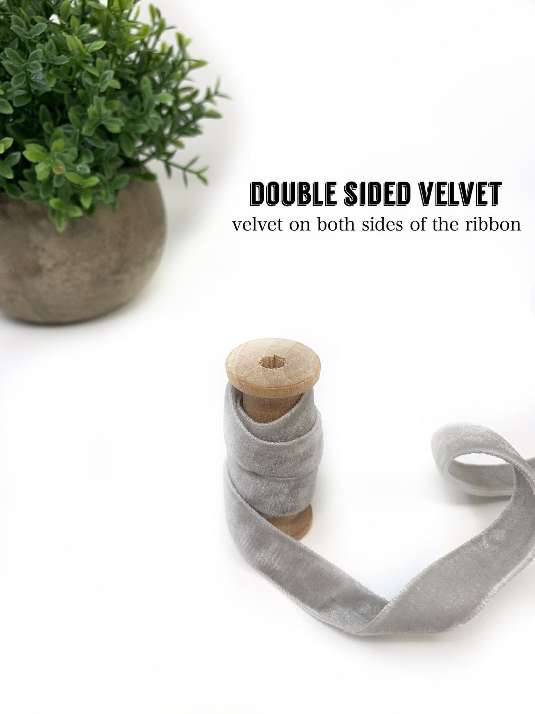 Double Sided Velvet Ribbon Double-faced Velvet Gray Velvet - Etsy