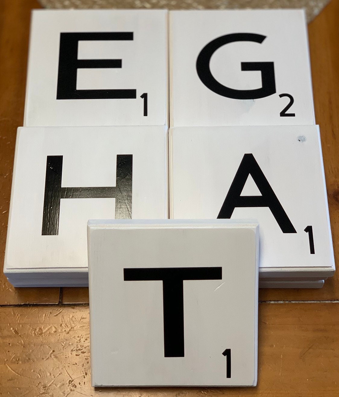 Large Scrabble Tiles 5.5 Wood Tiles 3.5 Wood Tiles Farmhouse Decor - Etsy
