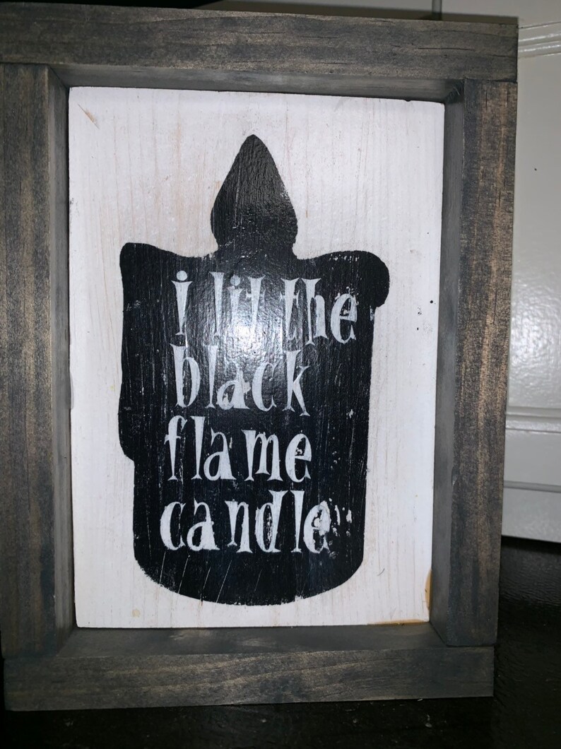 Black Flame Candle Sign - Etsy