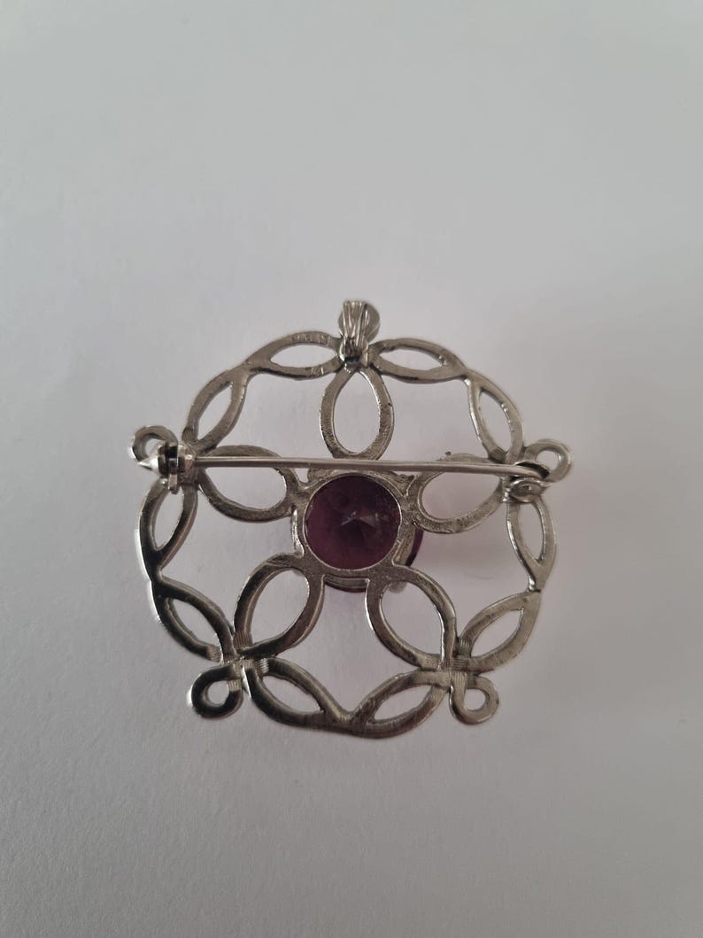 Antique Vintage Celtic Brooch With Amethyst, Signed Jem 74 - Etsy