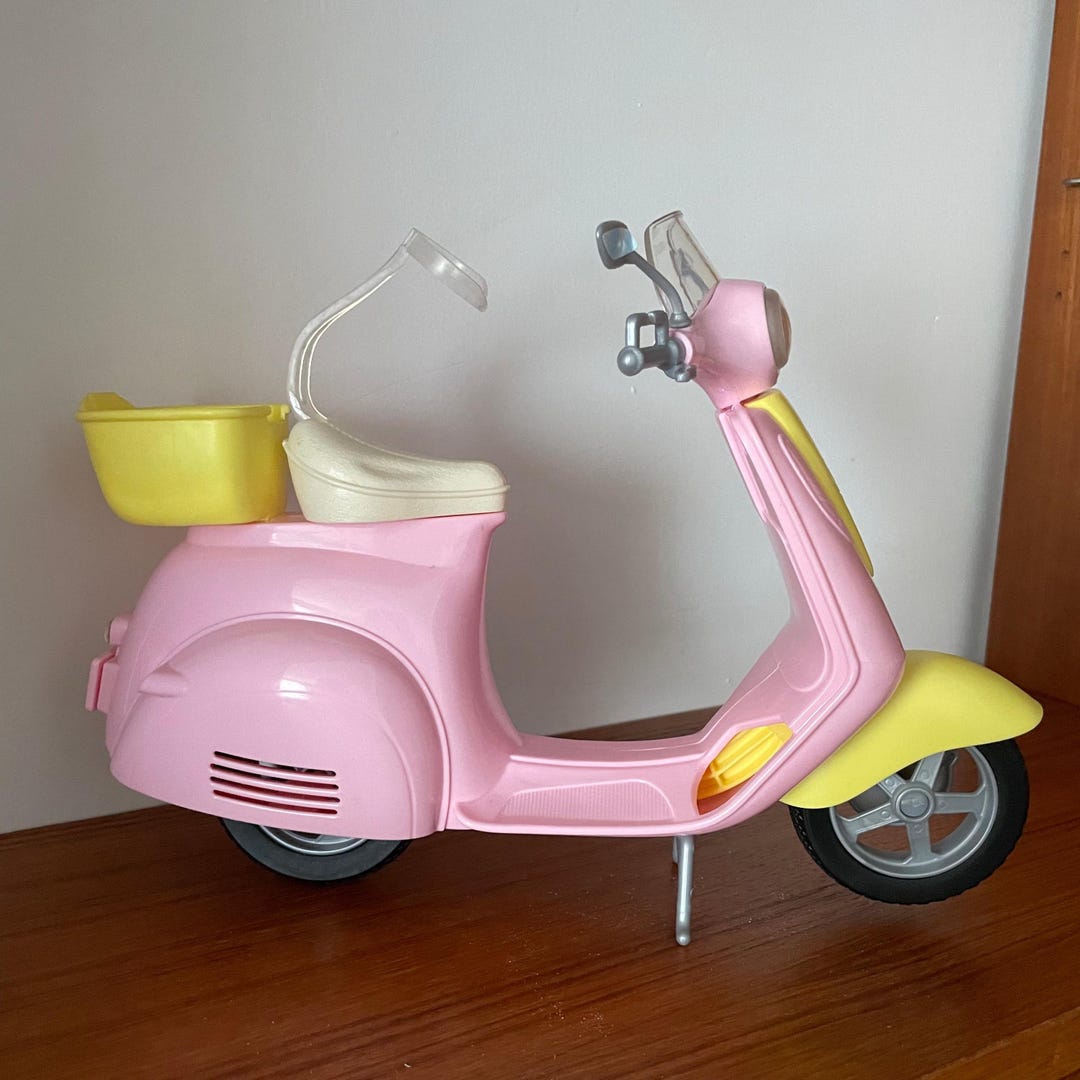 Vintage Barbie Mattel Scooter Vespa Moped in Pink and Yellow. - Etsy