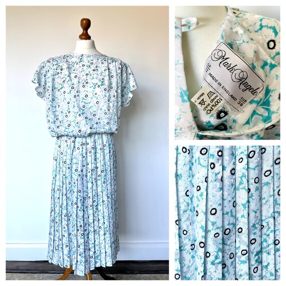 Vintage Mark Angelo White and Green Floral Summer Ple… - Gem