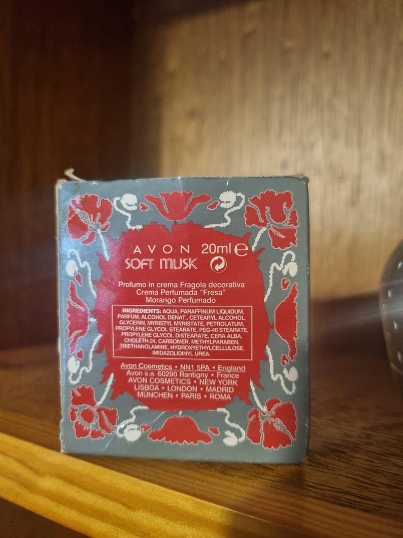 Vintage Avon Soft Musk Strawberry Charm Crème Parfum Empty 20ml - Etsy