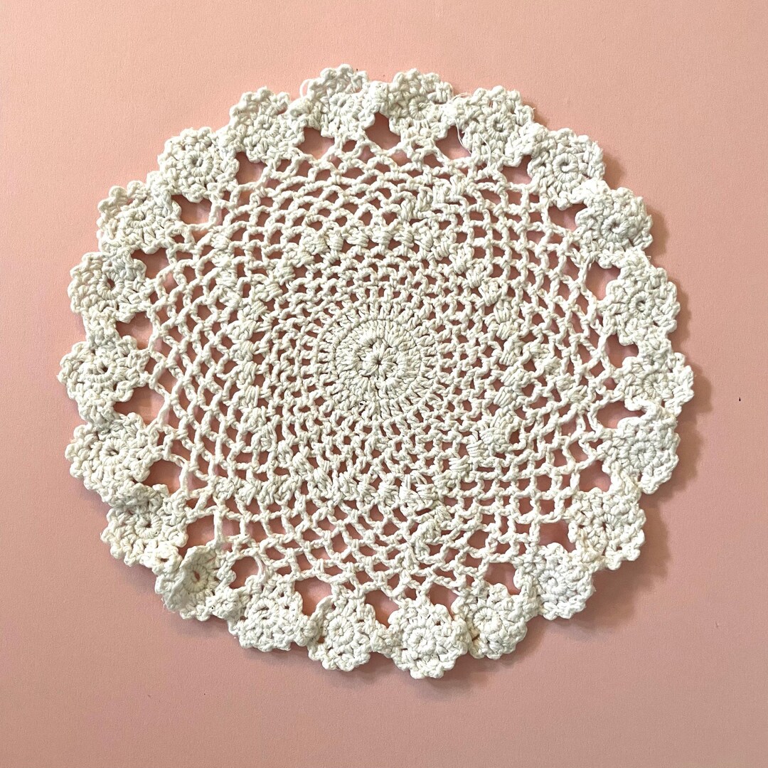 Vintage White Round Intricate Hand Crocheted Doily for Home Decor - Etsy