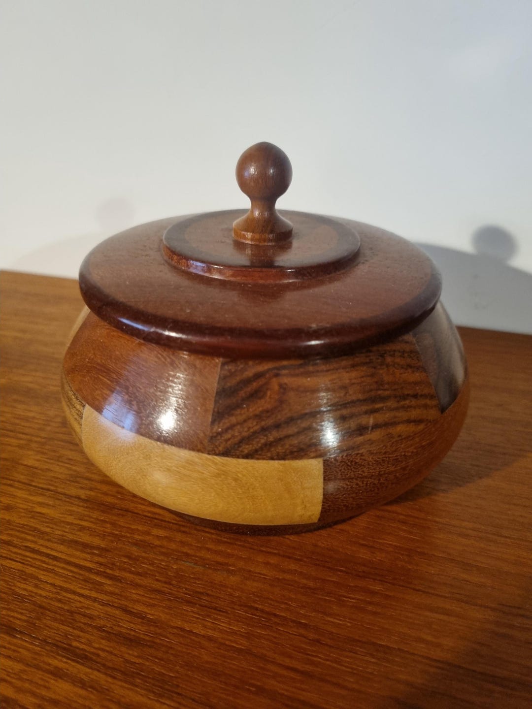 Lidded Trinket Pot Handmade Segmented Two Tone Vintage Wood - Etsy