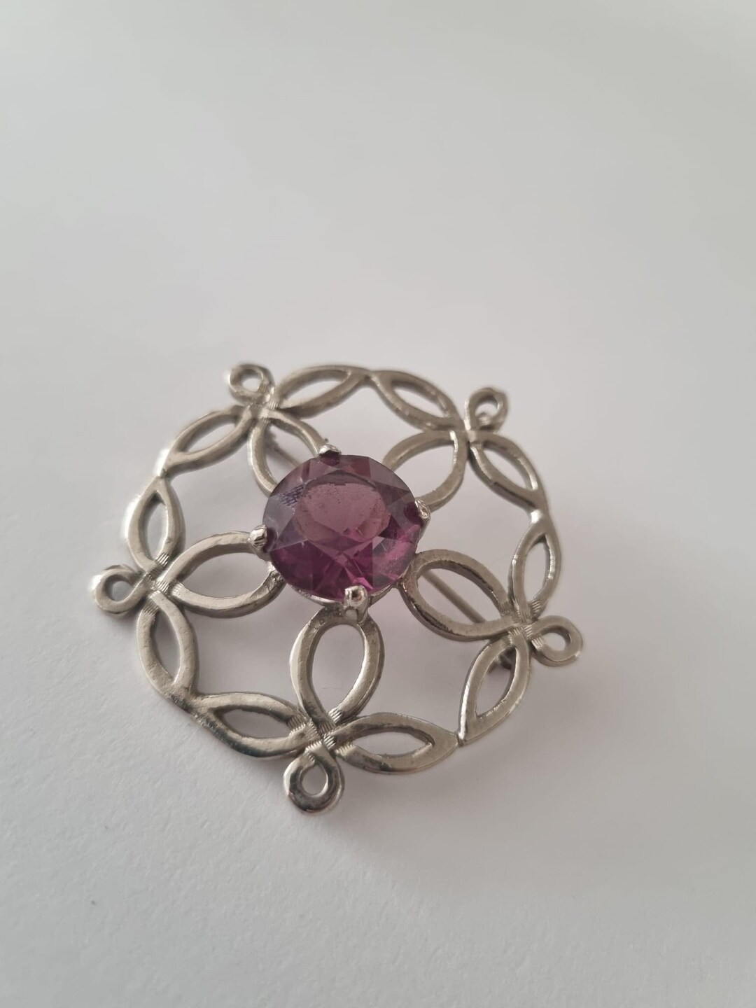Antique Vintage Celtic Brooch With Amethyst, Signed Jem 74 - Etsy