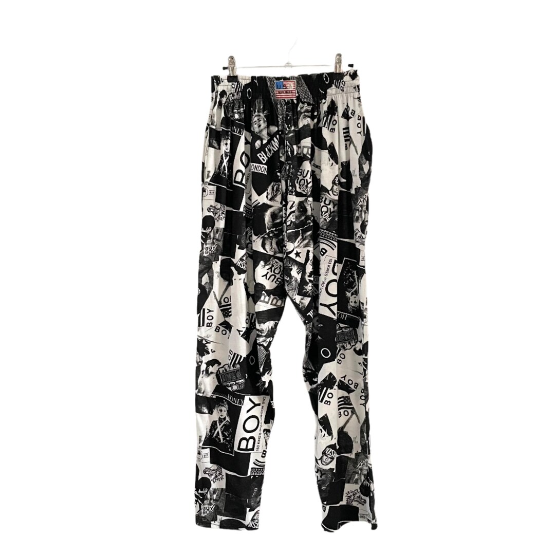 Boy Kings Road Graphic Newspaper Print Icon Elasticated Trousers - Etsy